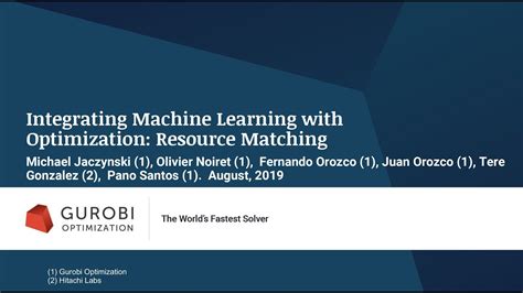 Integrating Machine Learning With Mathematical Optimization Resource