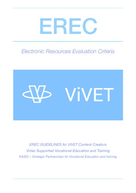 Pdf Erec Electronic Resources Evaluation Criteria