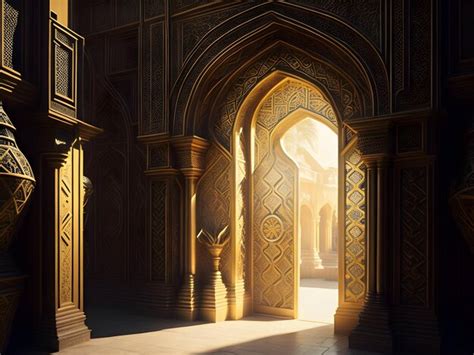 Premium Ai Image Ancient Arabic Building Inside