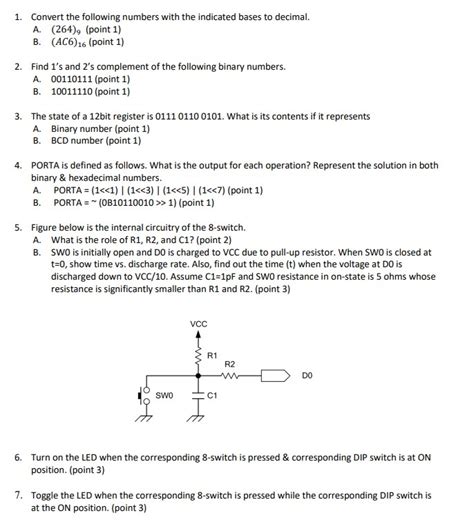 Solved 1 Convert The Following Numbers With The Indicated