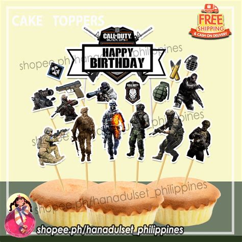 Call Of Duty Topper Cake Topper Call Of Duty Cup Cake Toppers Set