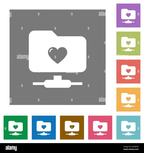 Favorite Ftp Flat Icons On Simple Color Square Backgrounds Stock Vector Image And Art Alamy