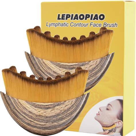 Lepiaopiao 2 Pcs Lymphatic Contour Face Brush Lymphatic