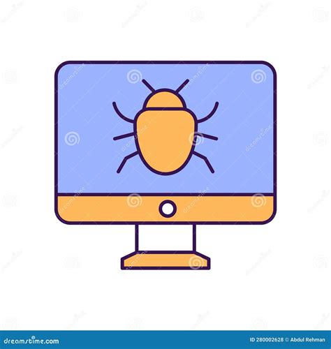 Bug Finder Outline With Colors Fill Vector Icon That Can Easily Edit Or Modify Stock Vector
