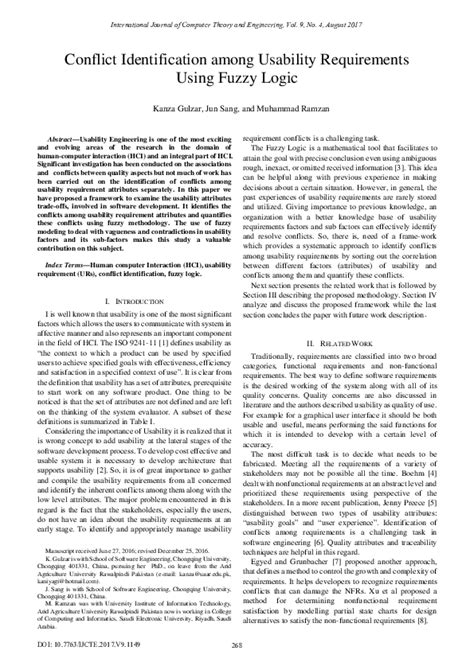 Pdf Conflict Identification Among Usability Requirements Using Fuzzy