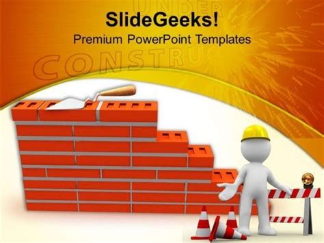Bricks Wall Construction Background Powerpoint Templates Ppt Backgrounds For Slides 0713