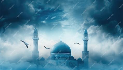 Premium Photo Islamic Mosque Models And Lamp Generative Ai