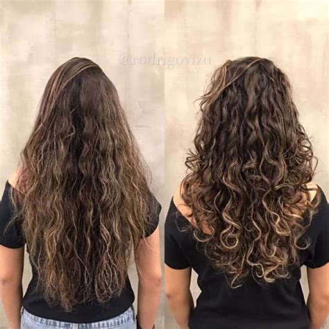 Spiral Perm In Very Long Hair--before And After Long Hair Perm, Long Hair Styles, Permed ...