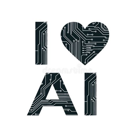 A Minimalist Design Features The Text I Love Ai Stock Illustration Illustration Of Data