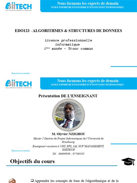 algorithmique et programmation esiitech 2023 2024 chap1 2 3 pdf