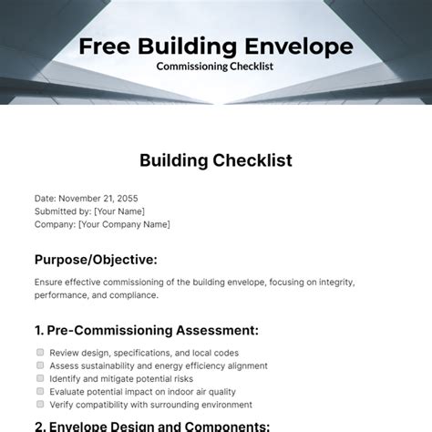 Free Building Checklist Templates Editable And Printable