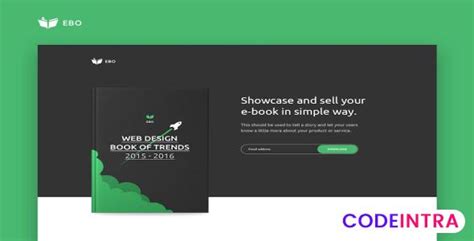 ebo ebook landing page html template digital marketplace for coders