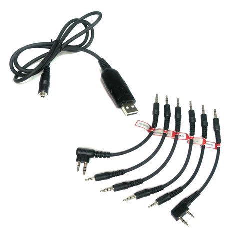 Latest 6 In 1 USB Programming Cable For Portable Radios With Different Adapters Walky Talky Shop