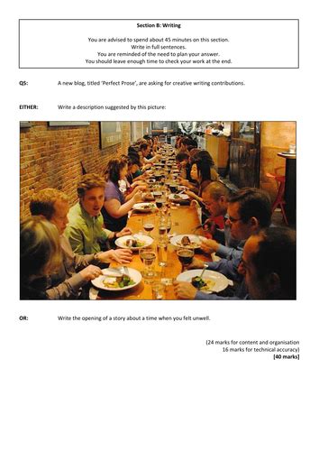 Aqa English Language Paper 1 Question 5 Examples Teaching Resources