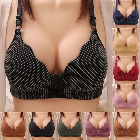 Ddapj Pyju Wireless Push Up Bras For Womenfull Coverage Bra With No