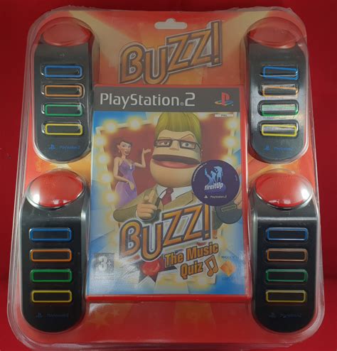 Boxed Buzz Controllers With Buzz The Music Quiz Sony Playstation 2 Ps