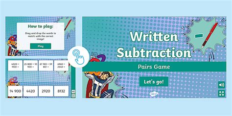 👉 Subtraction Arithmetic Interactive Maths Matching Game