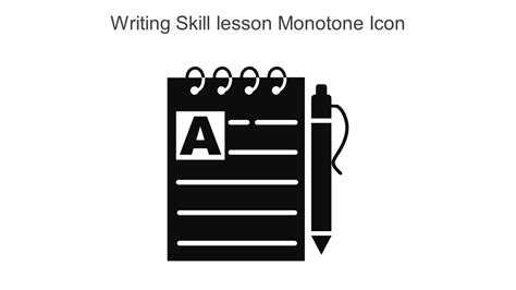 Writing Skill Lesson Monotone Icon In Powerpoint Pptx Png And Editable Eps Format PPT Sample