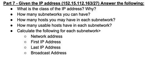 Solved Part Given The IP Address Chegg Com