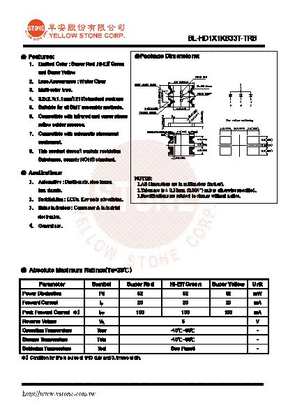 Bl Hd1x1kb33t Trb Datasheet Led Smd Size 1210 Emitted Color