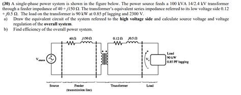 Solved 30 A Single Phase Power System Is Shown In The