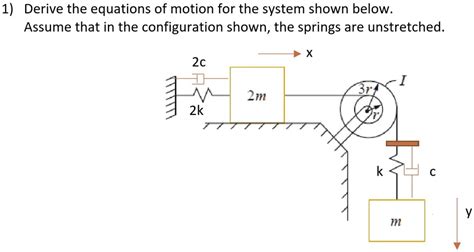 Solved Derive The Equations Of Motion For The System Shown Below Assume That In The