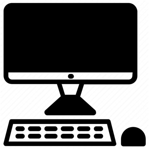 Computer Personal Machine Mainframe Monitor Keyboard Mouse Icon