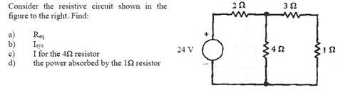 Solved Consider The Resistive Circuit Shown In The Figure To Chegg