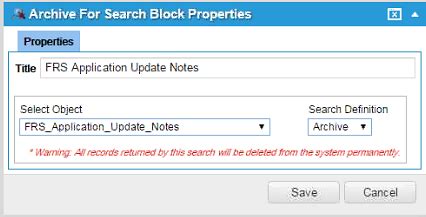 Archive For Search Workflow Block