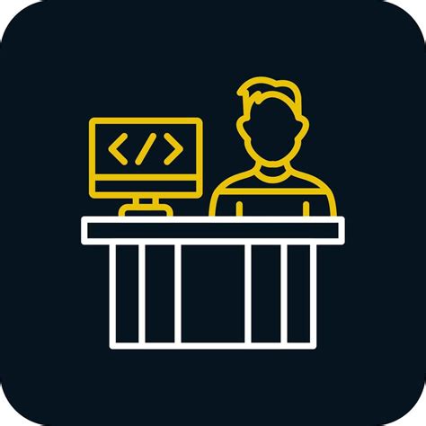 Programmer Line Red Circle Icon Vector Art At Vecteezy