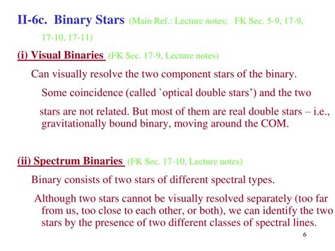 PPT II 6 Stellar Mass And Binary Stars Main Ref Lecture Notes