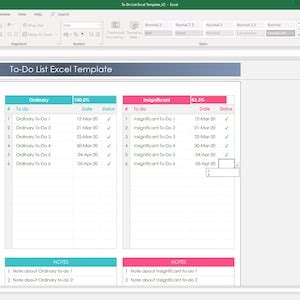 To Do List Excel Template Excel Planner Planner Tracker To Do Tracker Editable