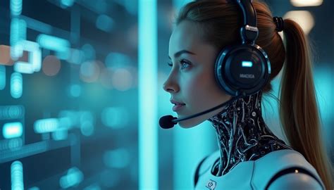 Robotic Woman With Headsets Stable Diffusion Online