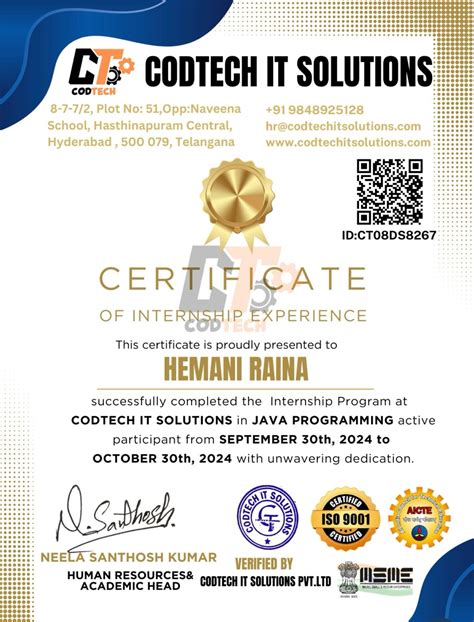 Hemani Raina On Linkedin Javaprogramming Internship Techjourney Grateful Cotechit