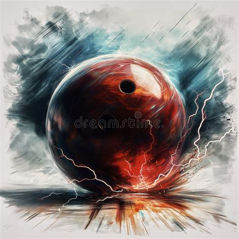 Dynamic Graphic Of A Bowling Ball Creating Sparks Upon Impact With The Floor Stock Illustration