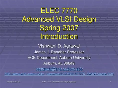 ppt elec 7770 advanced vlsi design spring 2007 introduction