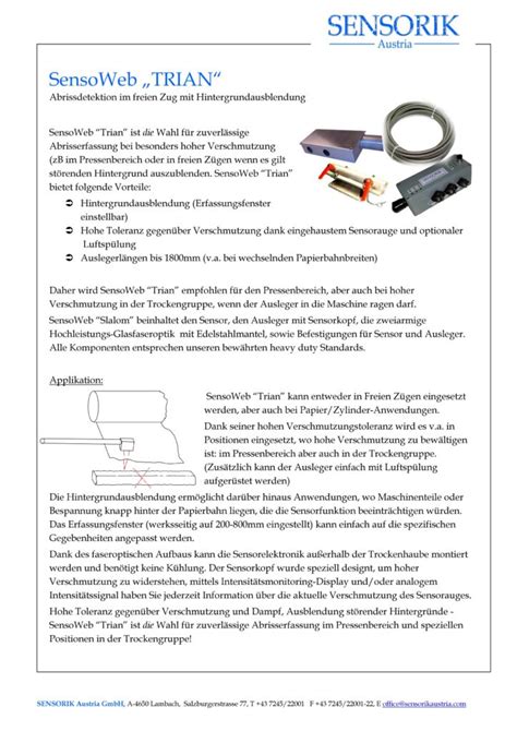 Demolition Detectors For Press Areas Coaters Sensorik Austria