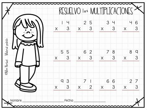 Multiplicaciones Con Un Dígito Tablas De Multiplicar Multiplicaciones