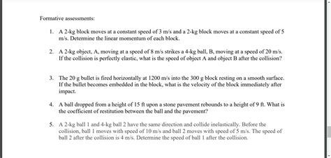solved 1 a 2 kg block moves at a constant speed of 3 m s