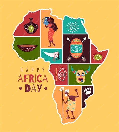 Premium Vector Tribe African Map Framed Fragments Of Culture Happy