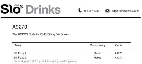 Hcpcs Code A9270 Slõ Drinks