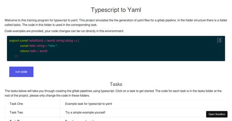 ts yaml forked codesandbox