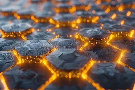 Futuristic Hexagonal Technology Concept With Glowing Connections For