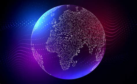 Digital Technology Worldwide Global Network Internet Connection Blue Background Abstract Cyber