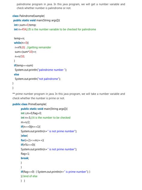 Palindrome Program In Java Pdf