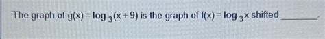 solved the graph of g x log3 x 9 ﻿is the graph of