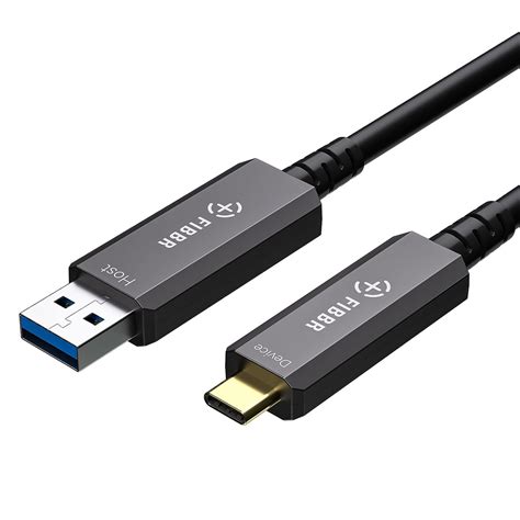 Fibbr Fiber Optic Usb A To Usb C Cable 5m 10gbps Long Distance Data Transfer Usb 3 2 Aoc For Vr