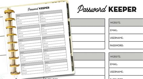 Free Printable Password Tracker Lovely Planner