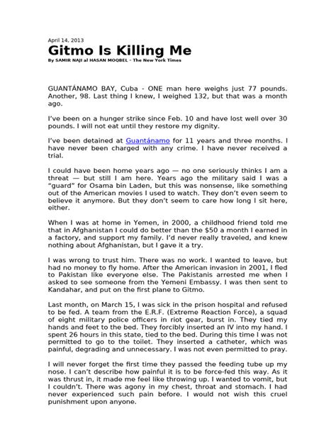 Gitmo Is Killing Me Pdf Guantanamo Bay Detention Camp