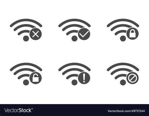 Signal Strength Wifi Icon Set Collection Wireless Vector Image